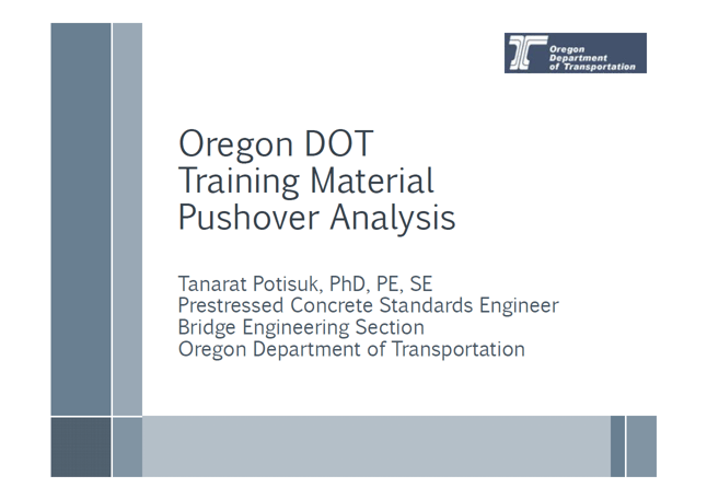 Pushover Analysis (Performanced-Based Seismic Design) by Oregon DOT