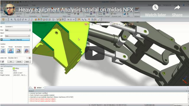 Heavy equipment analysis tutorial on midas NFX mechanical CAE solution